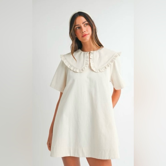 Mable | Dresses | Mable Cream Peter Pan Collar Mini Dress Medium | Poshmark
